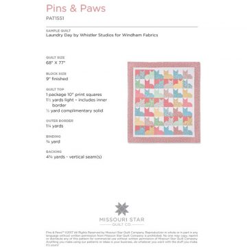Pins & Paws Quilt Pattern by Missouri Star - Missouri Star Quilt Co ...