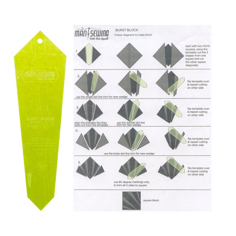Man Sewing Burst Block Template for 10" Squares - Missouri Star Quilt ...